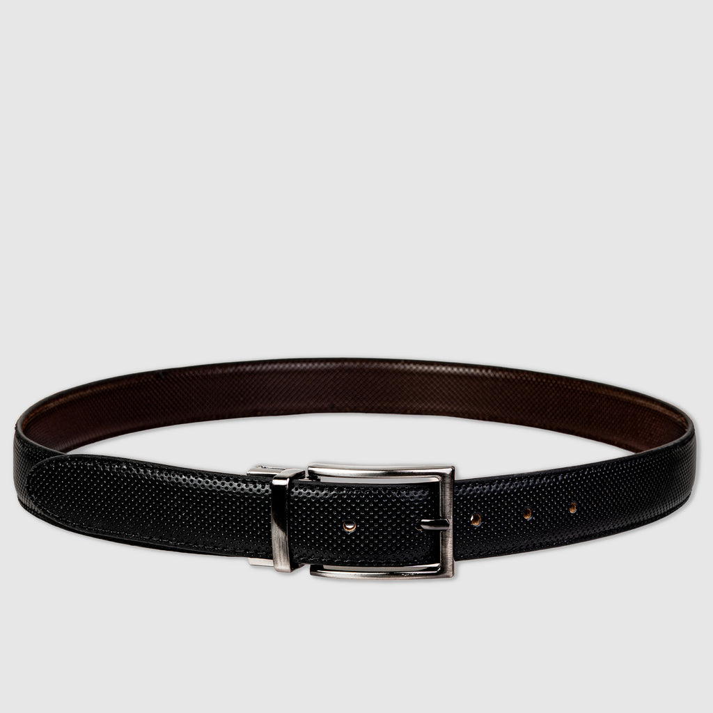 2-in-1 Reversible Leather Belt Needle Texture Art #809